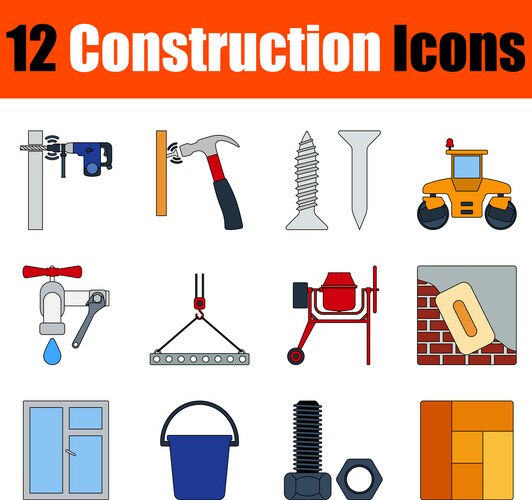 Construction worker icon set Royalty Free Vector Image