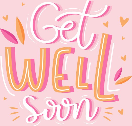 Get well soon lettering Royalty Free Vector Image