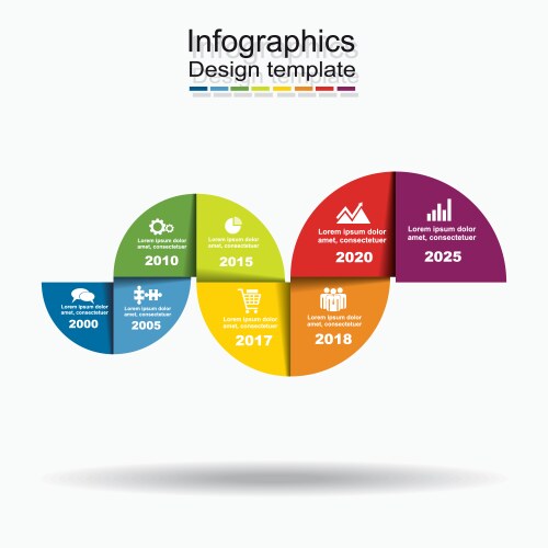 Infographic full year timeline template Royalty Free Vector