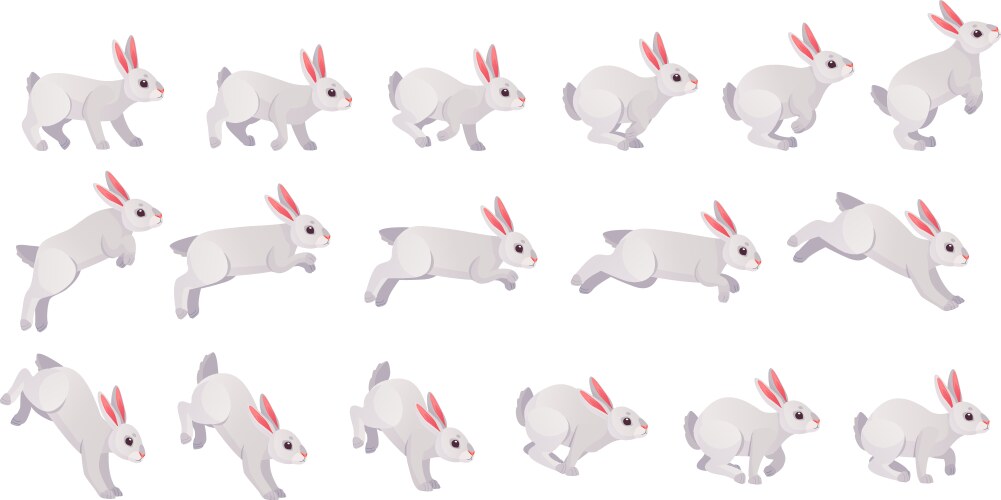 Frog jump various jumping animation sequence Vector Image