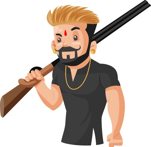 Rajput boy mascot logo Royalty Free Vector Image