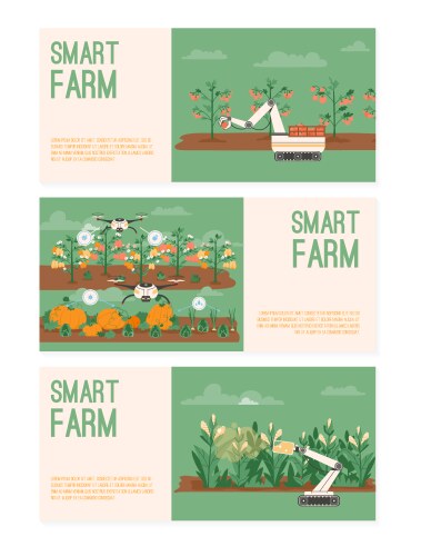 Agriculture covers farm harvest smart agro Vector Image