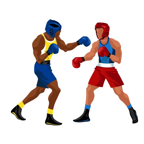 Boxing match in ring Royalty Free Vector Image