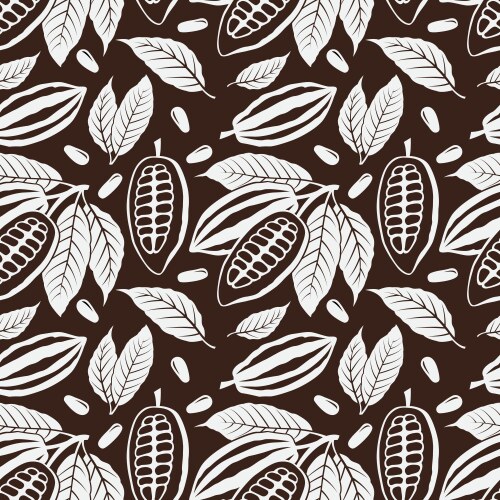 Cocoa seamless pattern chocolate beans Royalty Free Vector