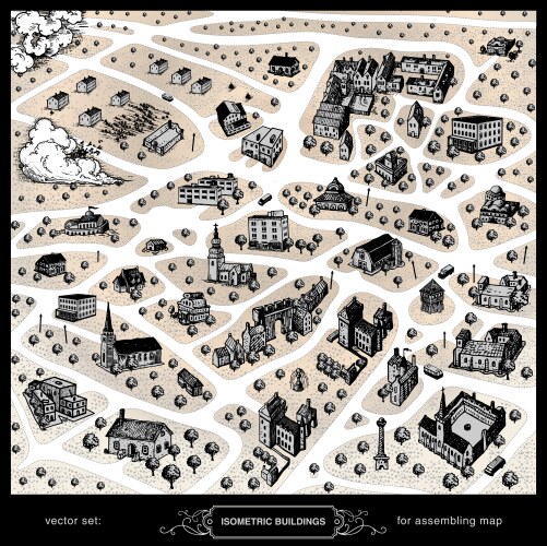 Antique map elements Royalty Free Vector Image