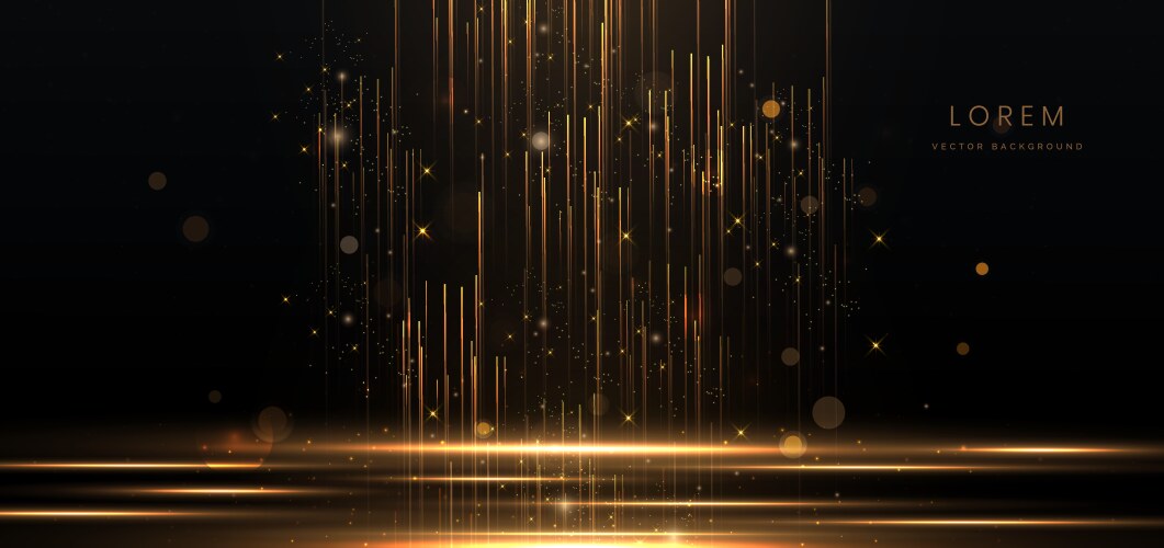 Abstract elegant gold glowing line with lighting Vector Image