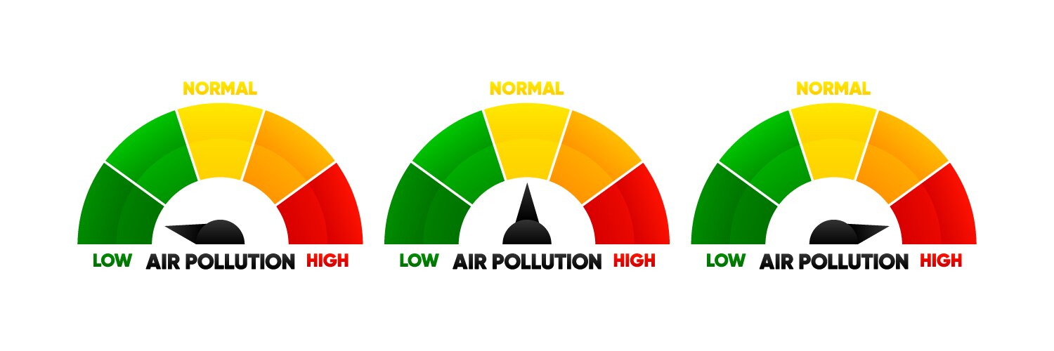 Air pollution meter quality index scale low Vector Image