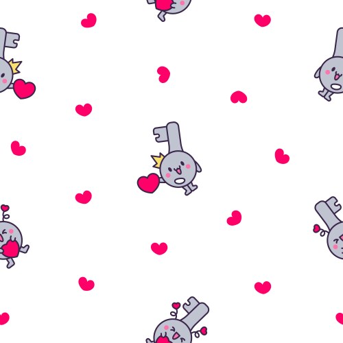 Cute happy key with different emotions funny Vector Image