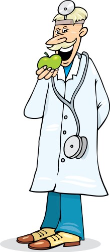 Concerned doctor cartoon Royalty Free Vector Image
