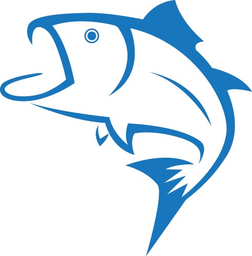 Fish blue symbol Royalty Free Vector Image - VectorStock