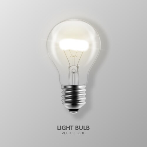 Glowing and turned off light bulb Royalty Free Vector Image