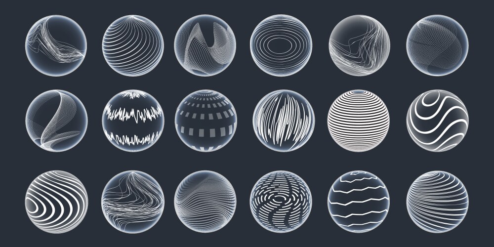 Digital globe 3d circles connected into soft Vector Image