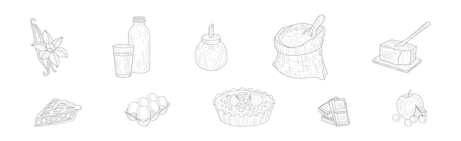 Baking ingredient for cooking sketch hand drawn Vector Image