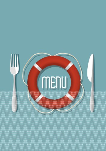 Retro menu design for seafood restaurant variation