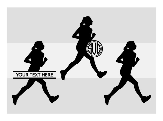 Running svg silhouette run runner monogram Vector Image