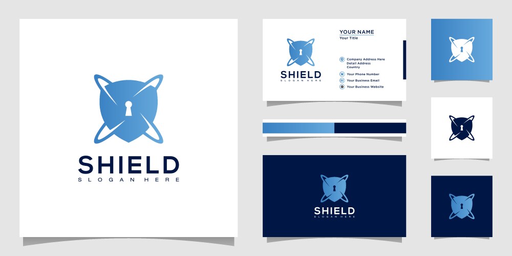 Shield icon logo cyber security symbol Royalty Free Vector