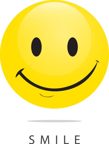 Smile emoticon template design Royalty Free Vector Image
