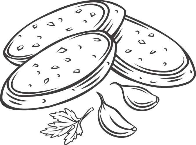 Garlic Bread with Cheese Vector Images (over 390)