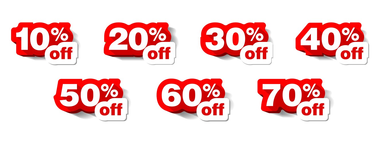 Percent off stickers set Royalty Free Vector Image