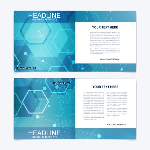 Templates for square brochure leaflet cover Vector Image