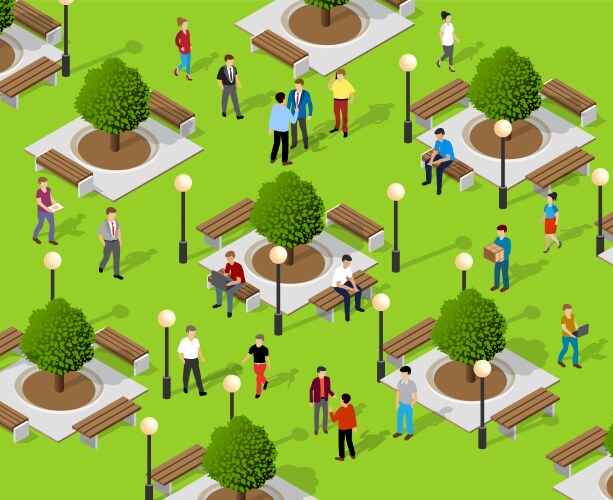 Sedentary lifestyle isometric recolor icon set Vector Image