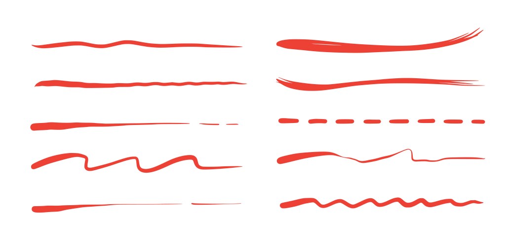 Doodle check marks hand drawn lines red pen tick Vector Image
