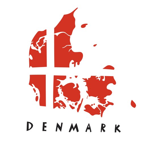 Hand drawn stylized map of denmark landmarks Vector Image