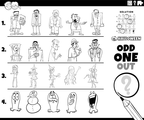 Odd one out child game Royalty Free Vector Image