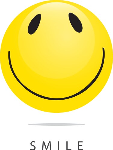 Smile emoticon template design Royalty Free Vector Image