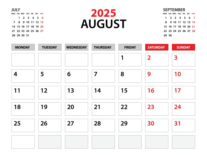 Calendar 2025 template -may year Royalty Free Vector Image