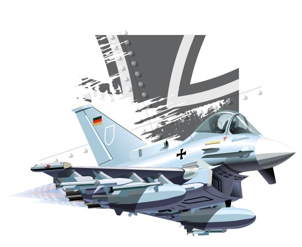 F-16 fighting falcon cartoon character Royalty Free Vector