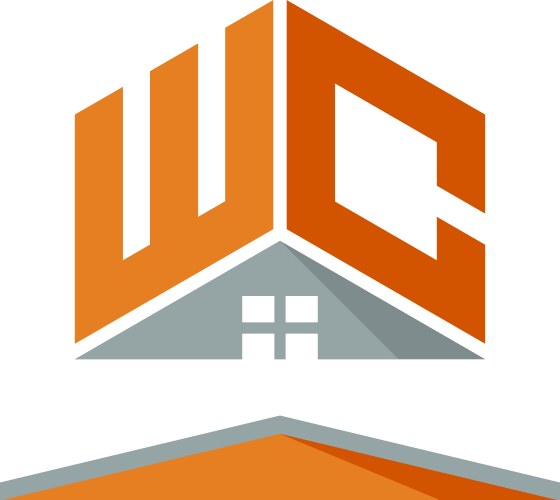 Construction business logo with the initials Vector Image
