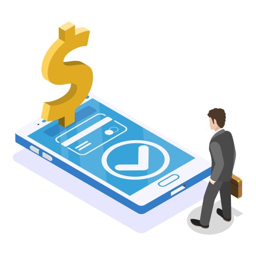 3d isometric flat of financial Royalty Free Vector Image