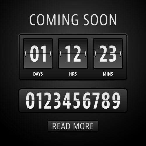 Countdown clock flip counter digital timer Vector Image
