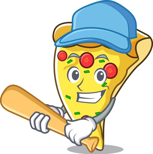 Playing baseball graham cookies character cartoon Vector Image