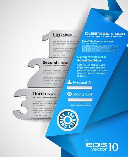 3 option pricing checklist layout for web Vector Image