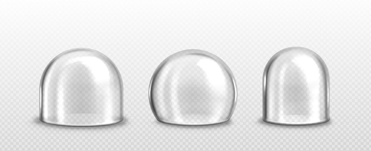 Glass transparent hemisphere dome cover Royalty Free Vector