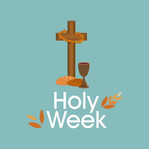 Herald holy week text design and gradient Vector Image