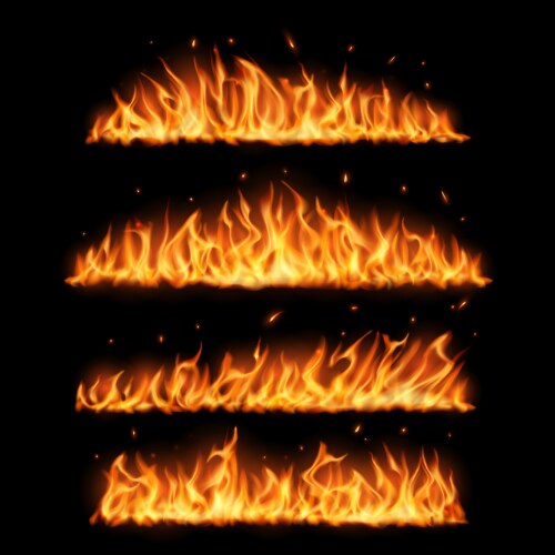 Burning flame Royalty Free Vector Image - VectorStock