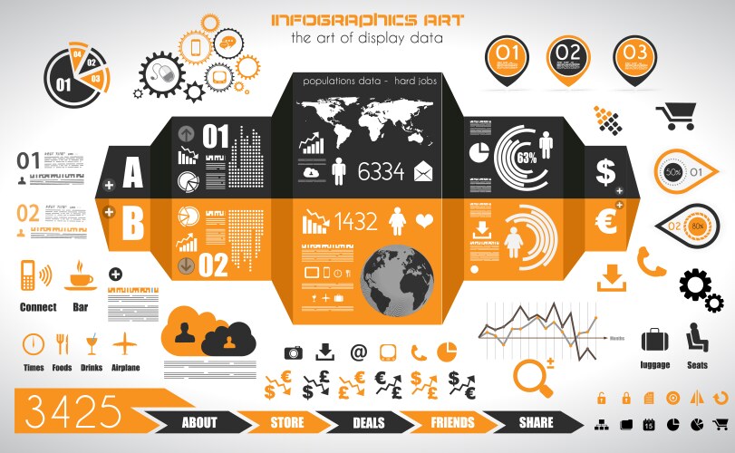 Timeline to display your data with infographic Vector Image