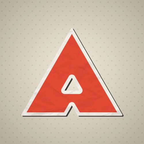 Colorful yellow and red capital letter a cartoon Vector Image