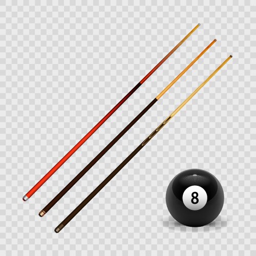 Realistic billiard snooker pool ball cue Vector Image