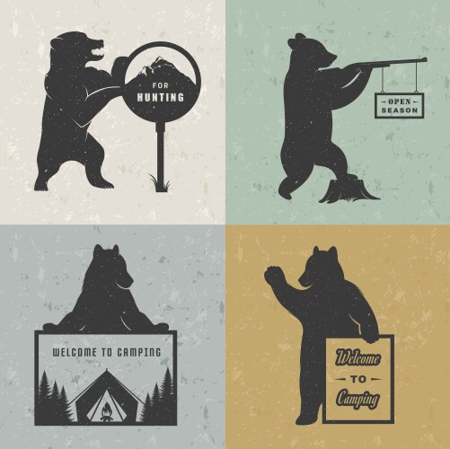 Bear screen print style Royalty Free Vector Image