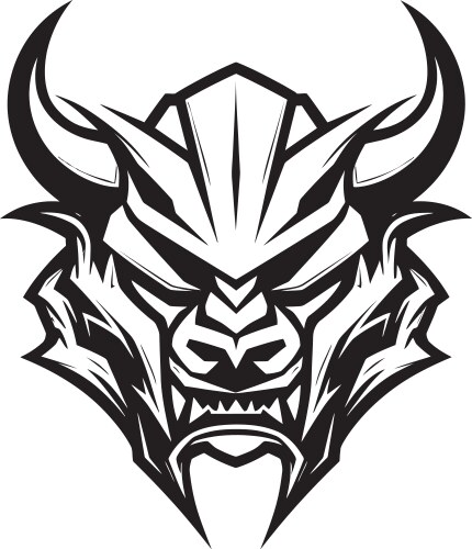 Breakthrough potential a bull head icon Royalty Free Vector