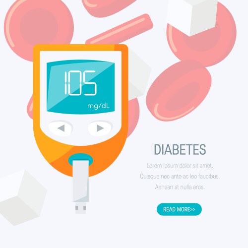 Diabetes concept in flat style icon Royalty Free Vector