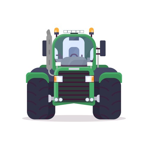 Wheel loader front view flat style Royalty Free Vector Image