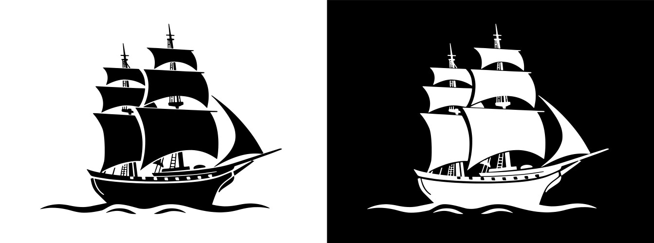 Ships after shipwreck old broken sail boats Vector Image