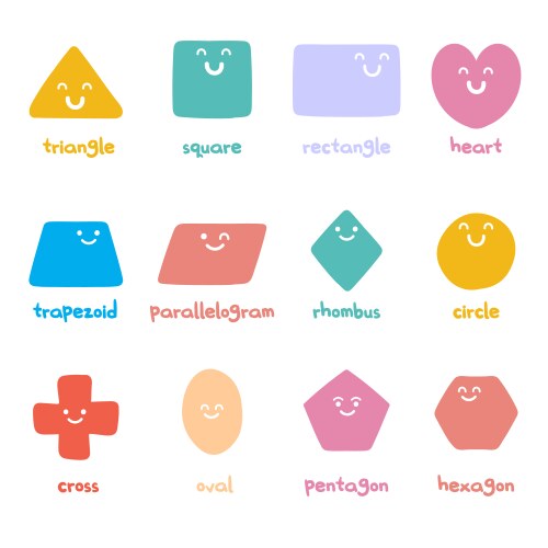 Cartoon Basic Geometric Shapes Vector Images (over 2,400)