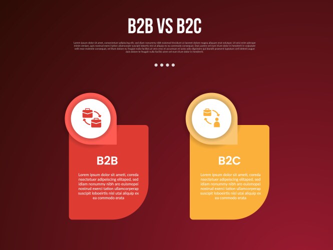 B2b vs b2c business infographic for comparison Vector Image