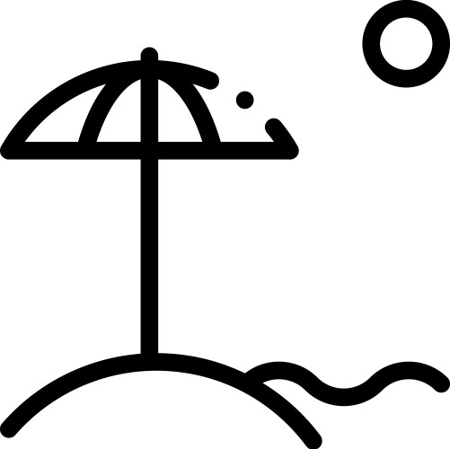 Beach umbrella icon thin linear style design Vector Image